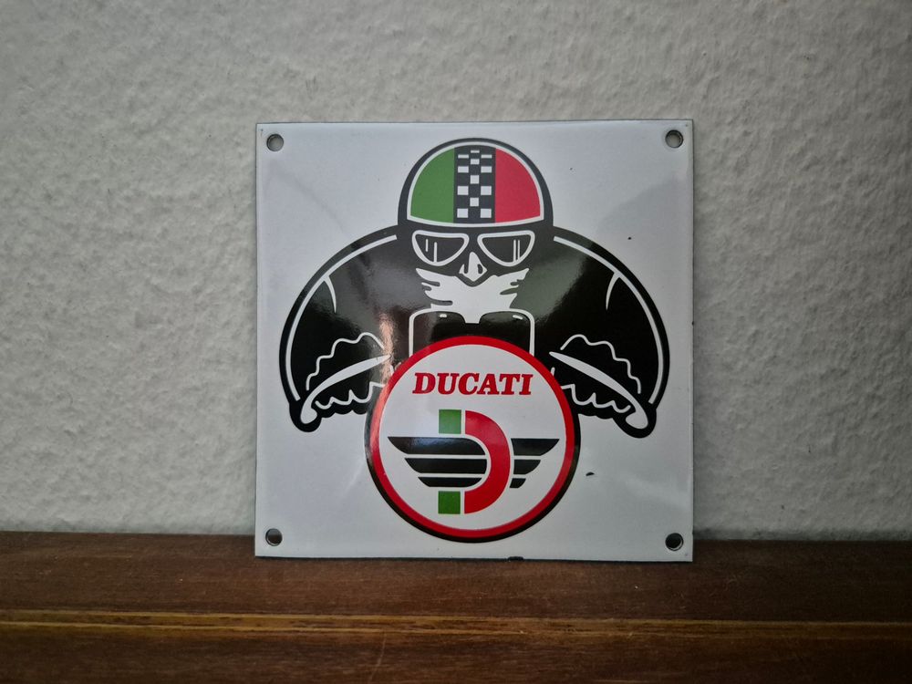 Emailschild Ducati Motorrad Logo Italy Emaille Schild Retro (Neu ...