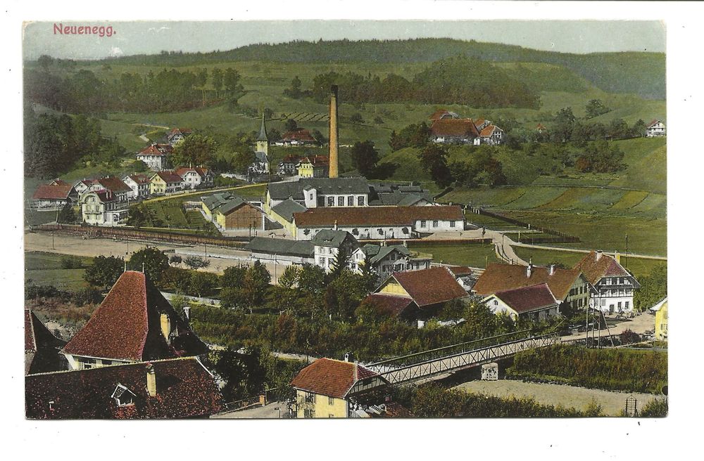 Neuenegg (BE) Dorfpartie mit Bahnhof - Fabrik - 1915 | Kaufen auf Ricardo