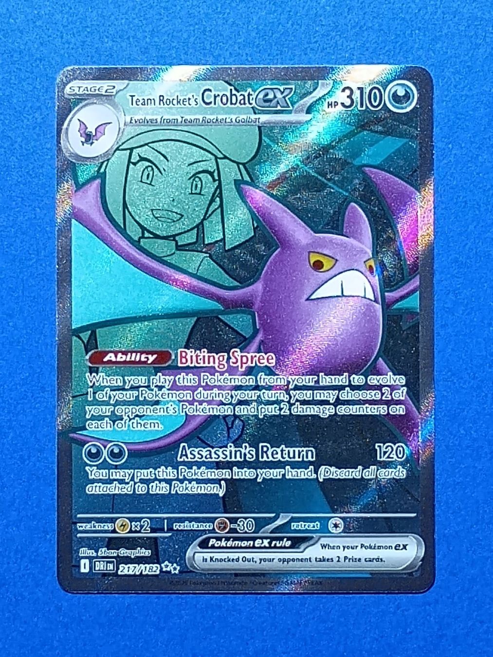 Pokemon TCG Destined Rivals Team Rocket Crobat ex 217 🇬🇧 (Neu (gemäss ...