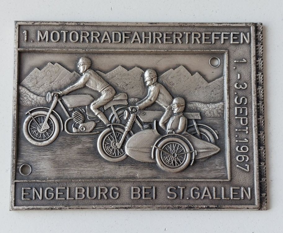 Plakette Motorrad Engelburg St. Gallen 1967 Medaille (Gebraucht) in Schenkon für CHF 25 – mit ...