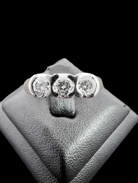 Diamanten 0.58ct Ring 18k Gelb und Weissgold Grösse 51 *S873 | Kaufen auf Ricardo