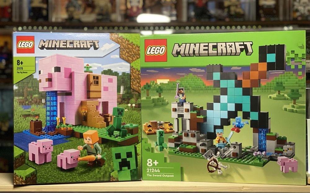 2 Lego Minecraft Sets Pig House & Sword Outpost 21170 21244 | Kaufen ...