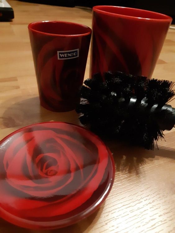 Wenko Badezimmer Garnitur Rote Rosen | Kaufen auf Ricardo