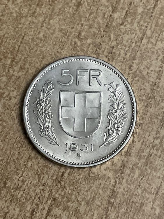 5 Franken Schweiz 1931 Silber | Kaufen auf Ricardo