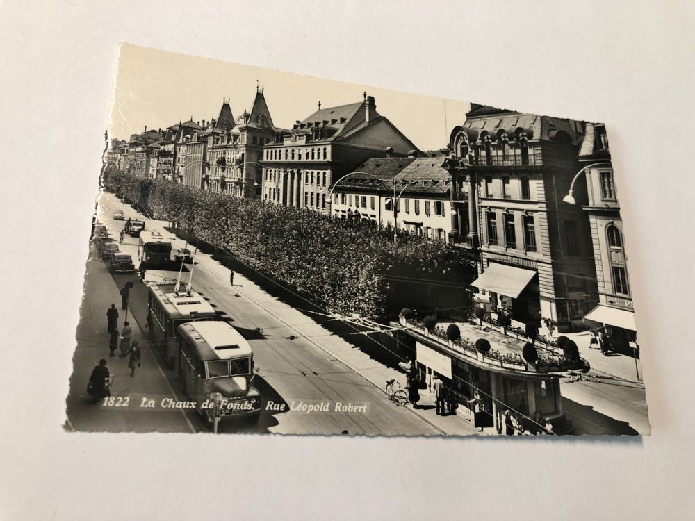La Chaux de Fonds Rue Leopold Robert Busse/Lastwagen1957 | Kaufen auf ...