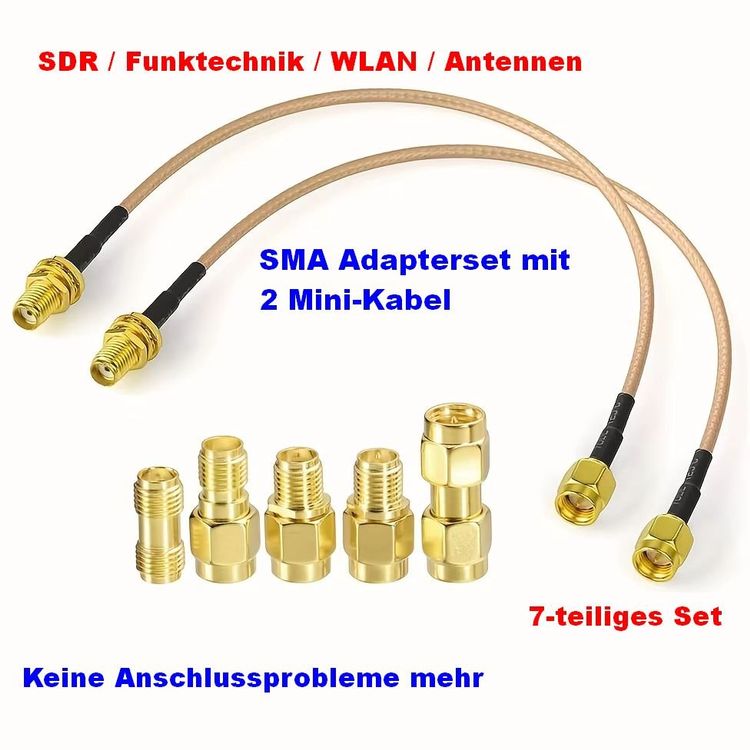 SMA Adaptersatz mit zwei Kabel, SMA Adapter Stecker Buchse (Neu und ...