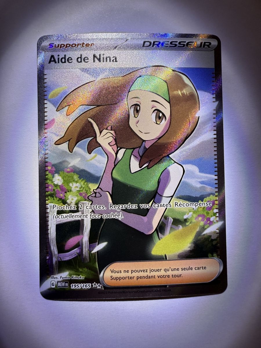 Carte Pokémon Aide de Nina Dresseur Full Art 195/165 (Neuf (Voir ...