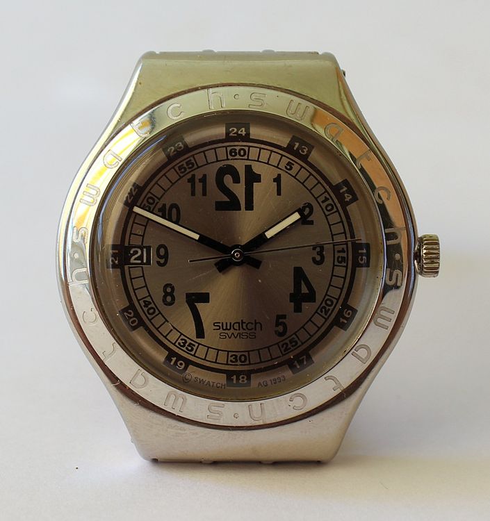Swatch Irony Big Backward (YGS401) Metall Quartz 1993 (Gebraucht) in Zürich für CHF 24.4 – mit ...