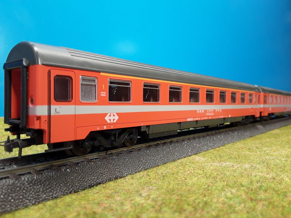 2 x Roco 4236D SBB Eurofima Wagen _ Schnellzug _ AC Spur H0 (Gebraucht ...
