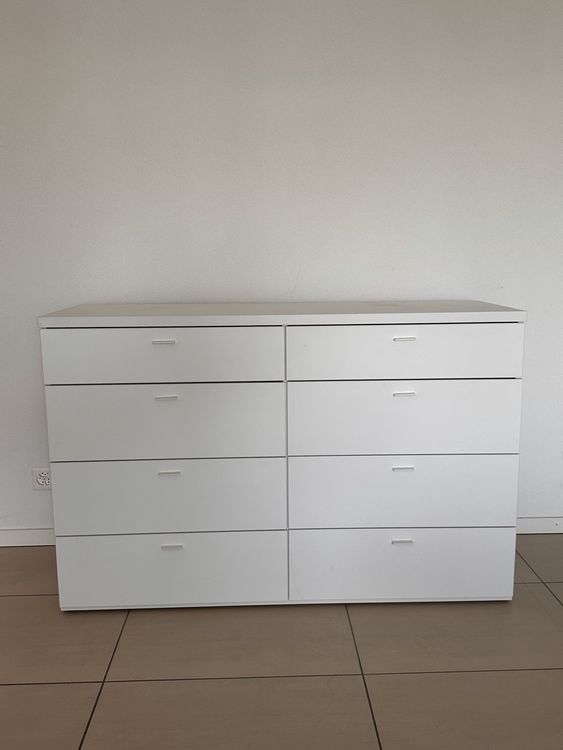 Commode 4+4 tiroirs JENSLEV blanche (D'occasion) à Romont FR pour CHF ...