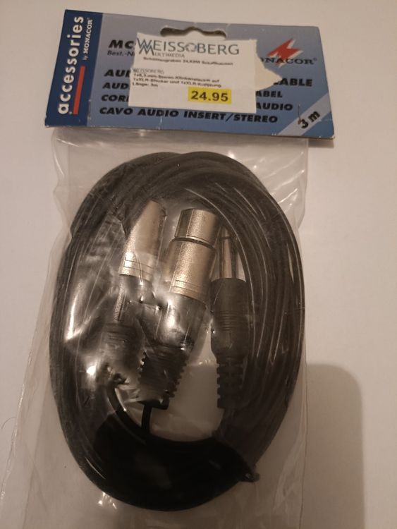 MONACOR - Insert-Kabel, Jack-XLR/XLR, 3m - MCI-363X (Neu und ...