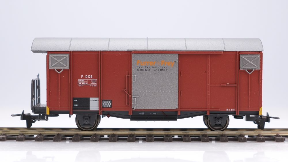 BEMO 2250 196 RhB P 10126 Gedeckter Güterwagen "Furrer+Frey" (Neu und ...