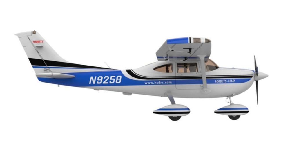 2 Meter-Cessna-182 blau, 6S-PNP-Set von HSDJets | Kaufen auf Ricardo