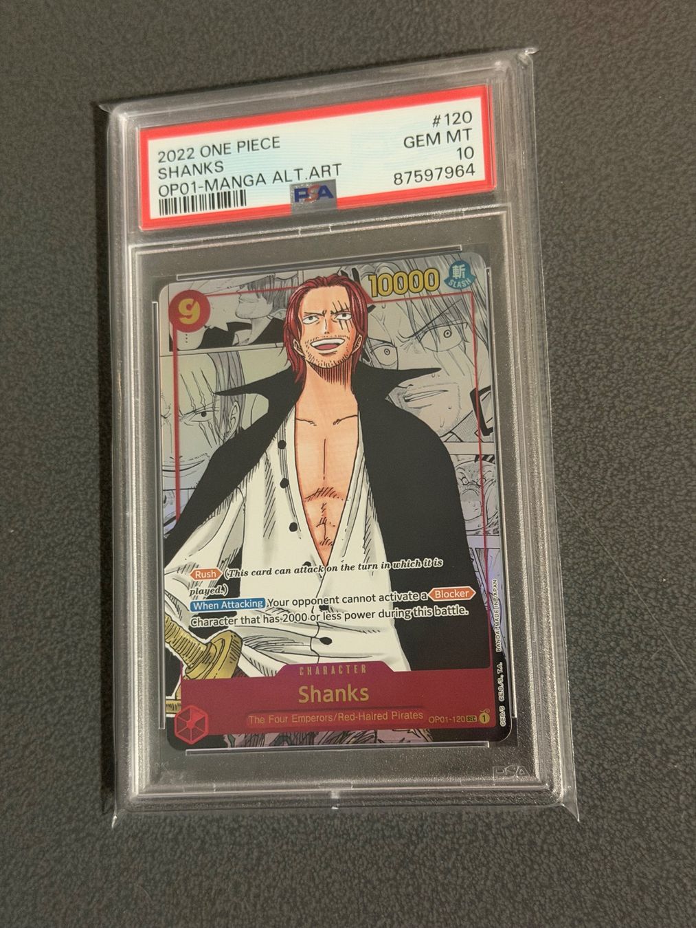 One Piece TCG Shanks Manga Alternate Art OP01-120 PSA 10 ENG (Gebraucht ...