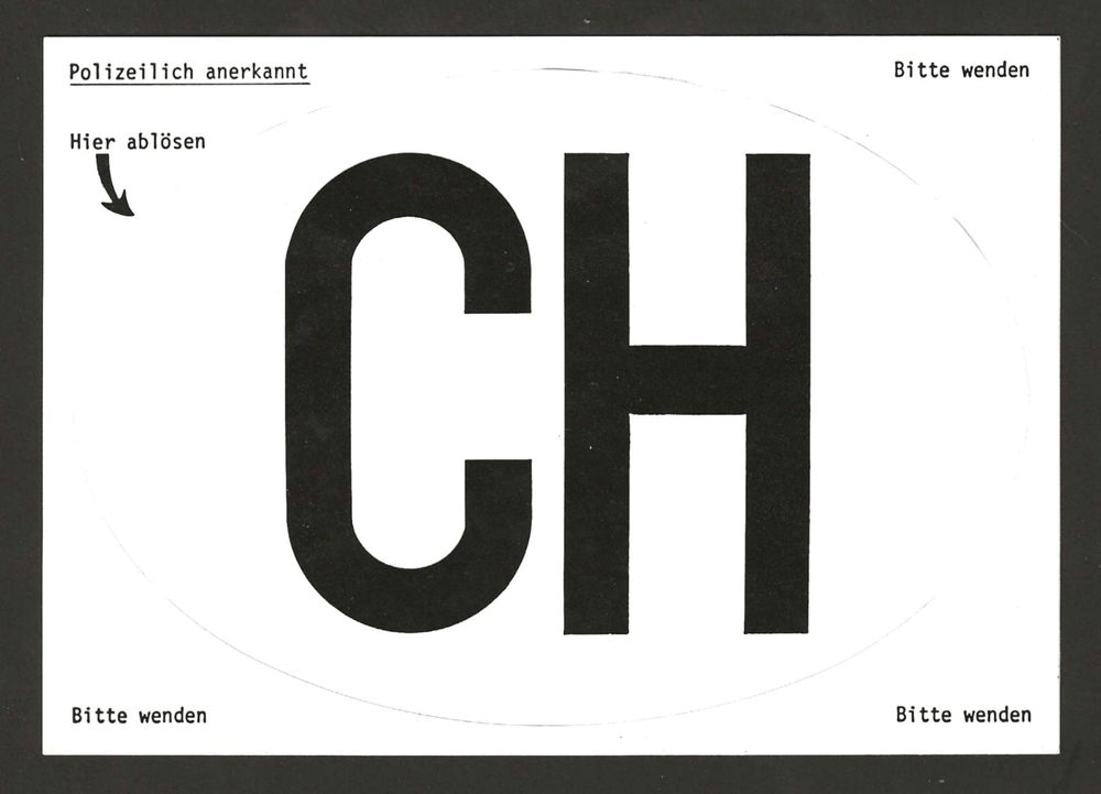 CH Aufkleber Landeskennzeichen der Schweiz (Neu (gemäss Beschreibung ...