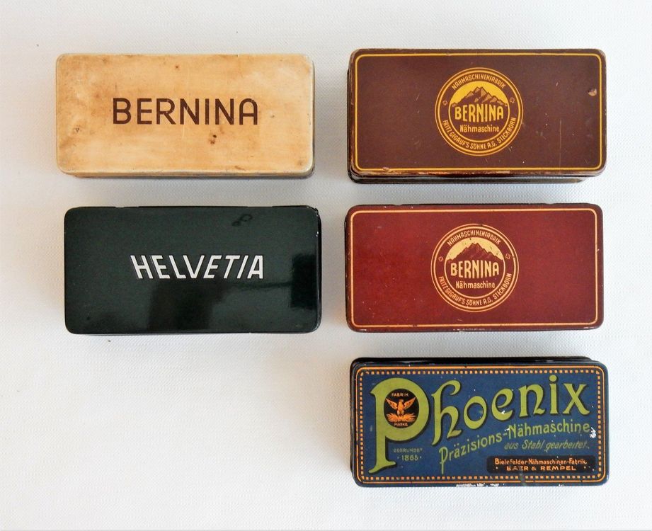 5 Stück antike Blechdosen Nähmaschinen! | Kaufen auf Ricardo