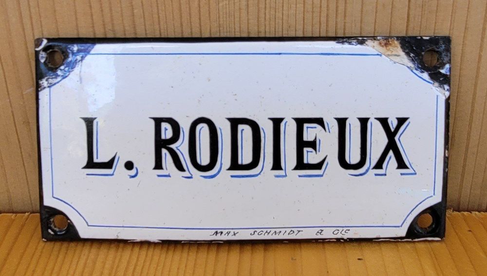 Plaque émaillée nominative - " L. RODIEUX " (D'occasion) à pour CHF 20 ...