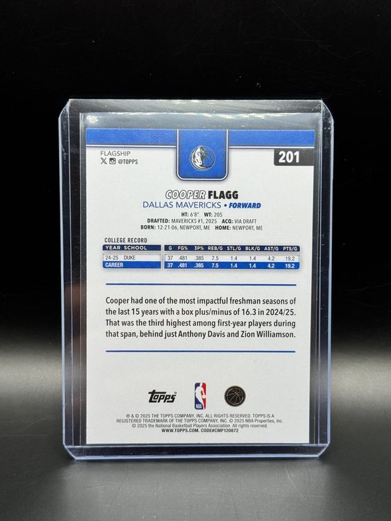 Cooper Flagg Dylan Harper VJ Edgecombe Base Topps 2025 NBA (Gebraucht ...