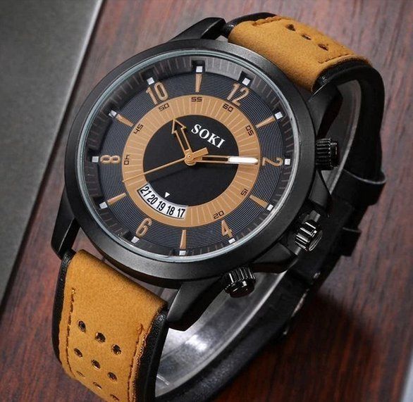 SOKI Uhr Leder Sport / Montre SOKI - Edition Sport cuir (Neu und ...
