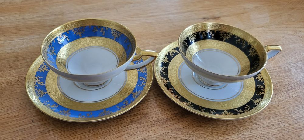 Zwei edle Porzellantassen mit Untertassen – DW Karlsbader, v (Gebraucht ...