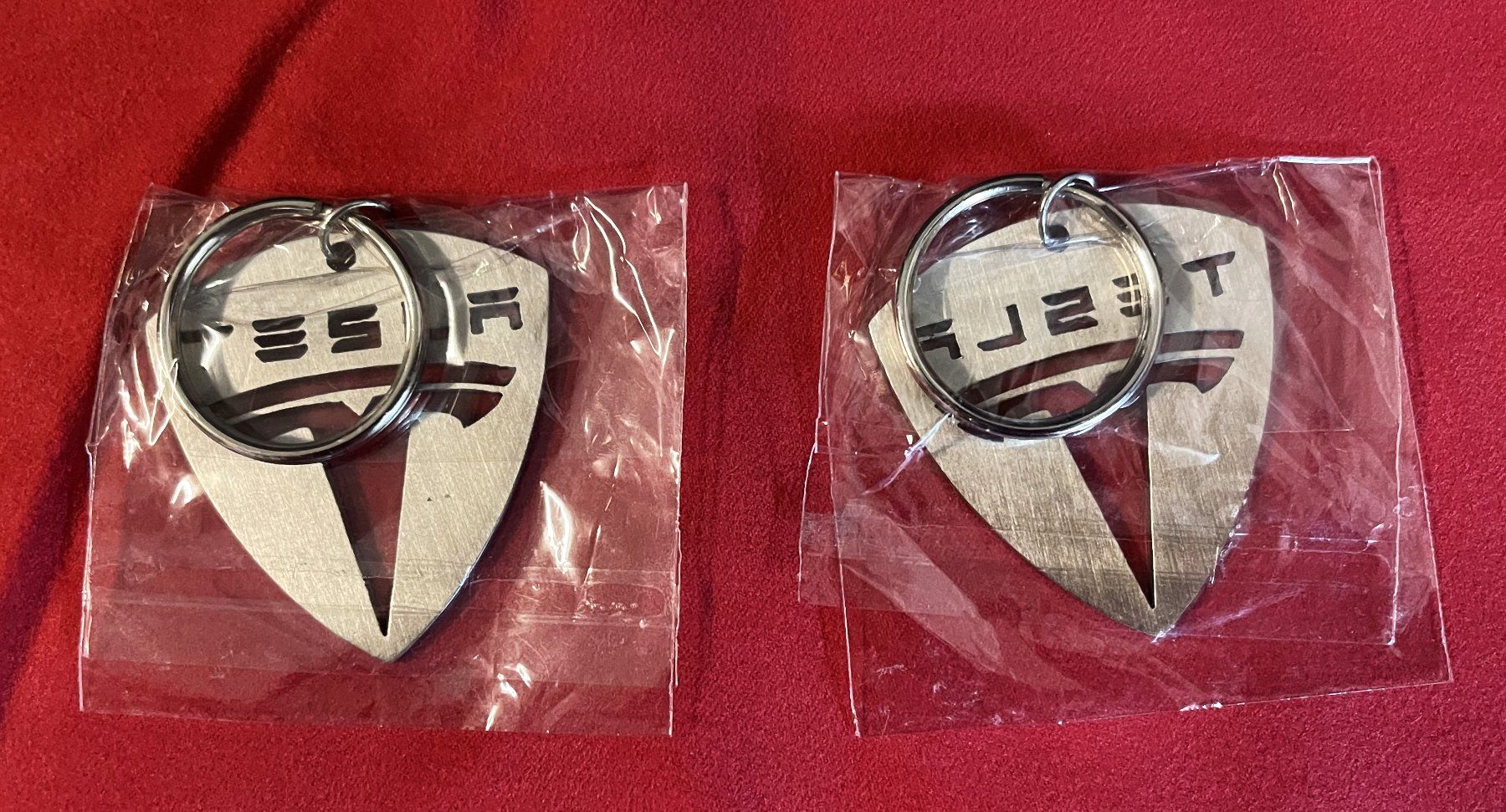 2 x Autoschlüsselanhänger für Tesla (LOGO) (Neu und originalverpackt ...