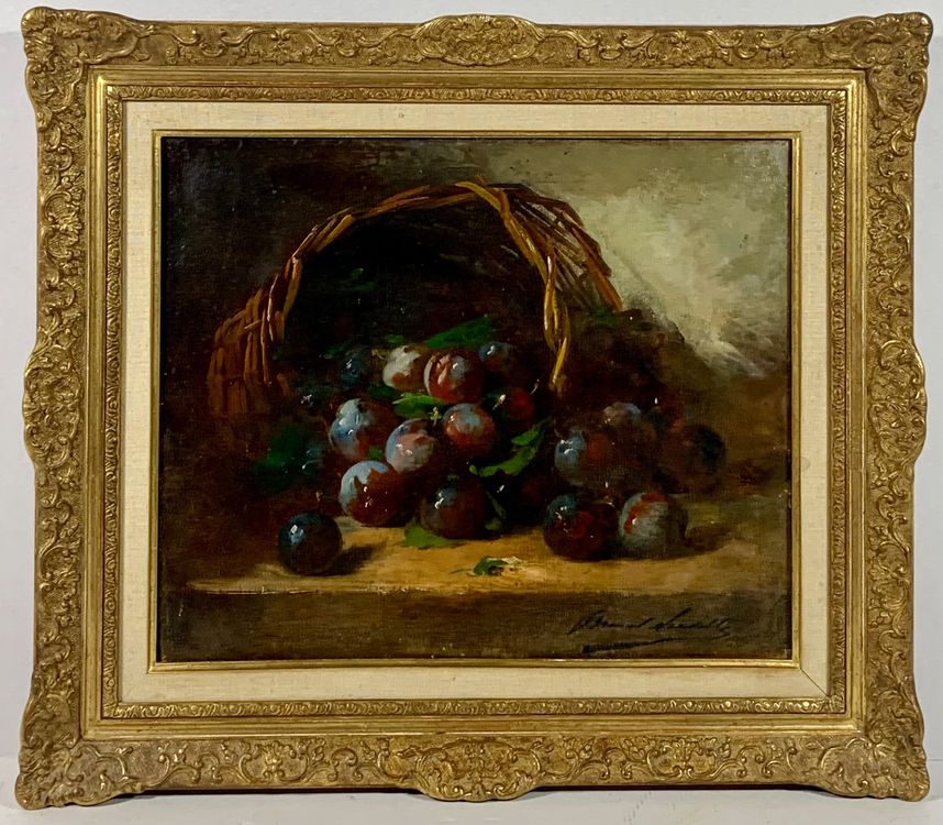 Bernard Neville (XX) Stilleben Gemälde Zwetschgen | Kaufen auf Ricardo