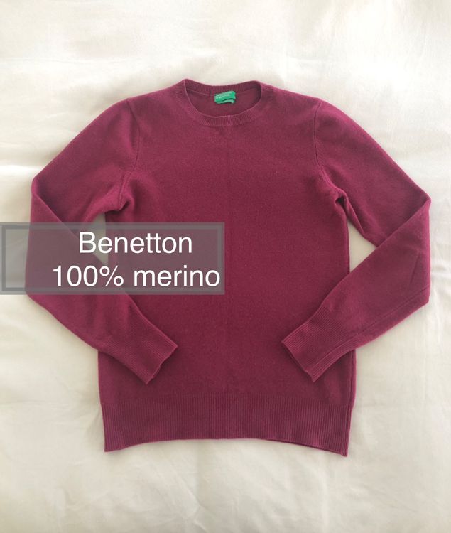 Roter Pullover aus Merinowolle von United Colors of Benetton (Gebraucht ...
