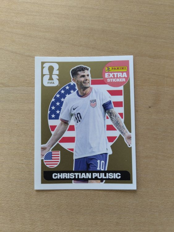 Panini WM 2026 Extra Sticker Christian Pulisic USA GOLD (Neu (gemäss ...