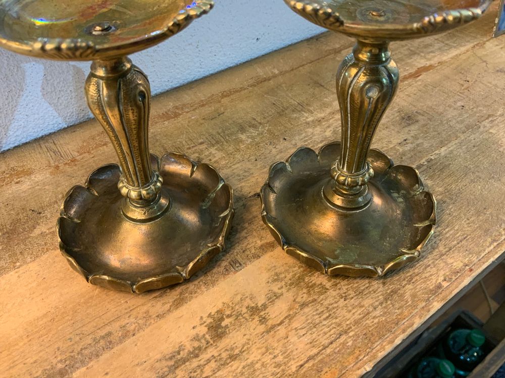 JUGENDSTIL 2 KERZENHALTER BRONZE FRANKREICH UM 1900 | Kaufen auf Ricardo