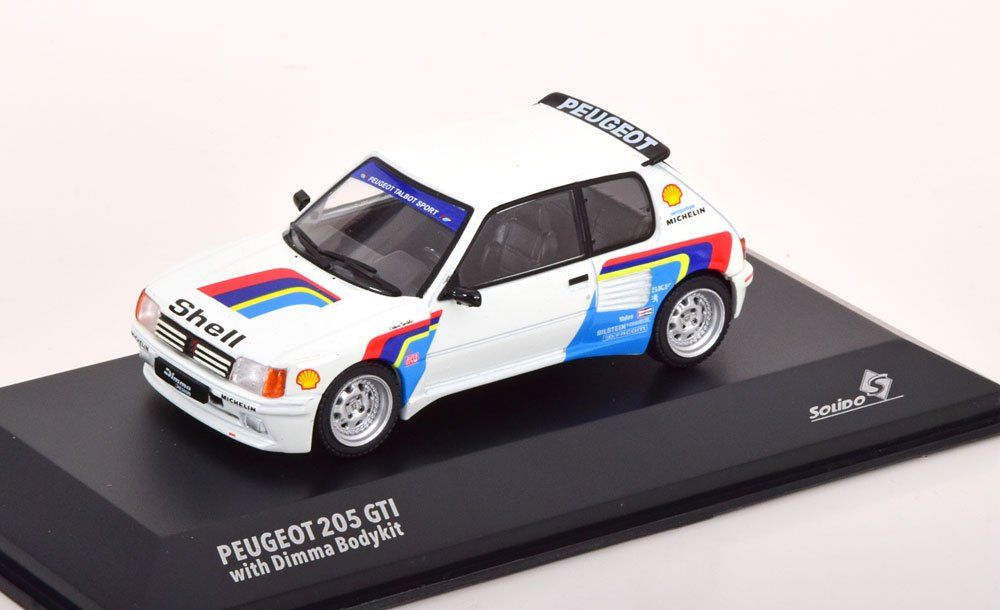 PEUGEOT 205 GTI DIMMA RALLY WEISS MDEKOR 1:43 SOLIDO (Neu und ...
