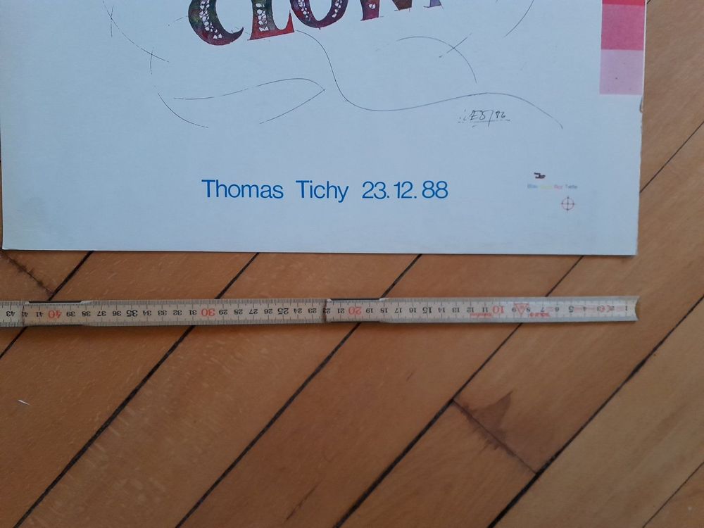 Druckbogen Plakat Zirkus Clown Thomas Tichy 1988 (Neu (gemäss ...