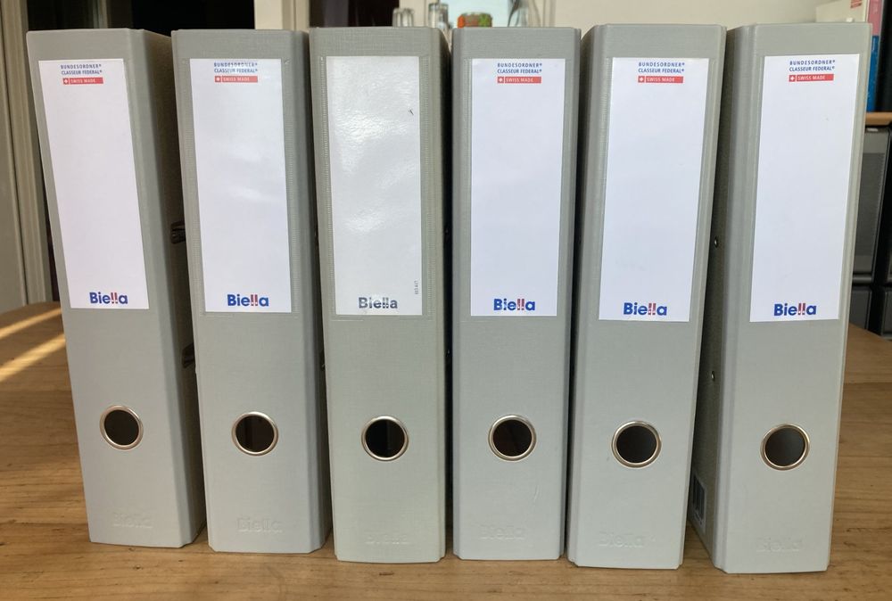 12 Biella Ordner, Ringbuch, Büro, A4, grau (Neu (gemäss Beschreibung ...