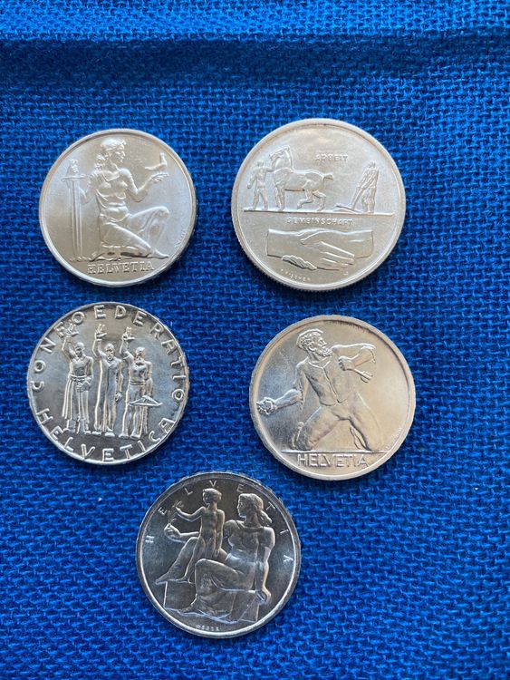 5 Franken Gedenkmünzen 5 versch. Münzen ab 1936 (Gebraucht) in Luzern für CHF 84 – mit Lieferung ...