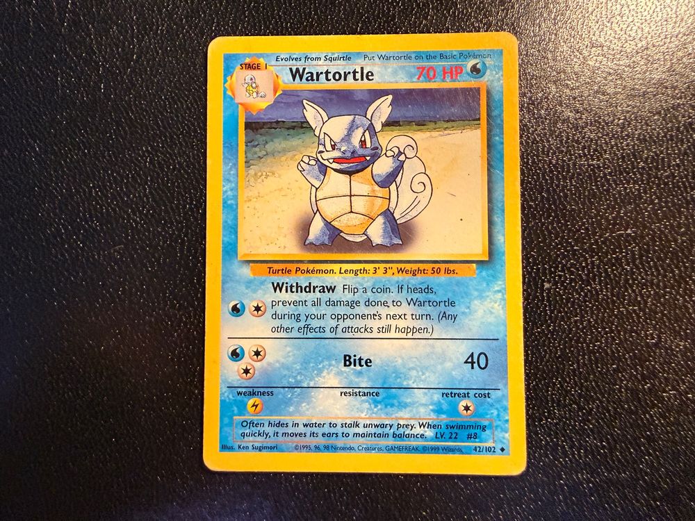 Wartortle Base Set 42/102 Pokémon WOTC 1999 Vintage (Gebraucht) in ...