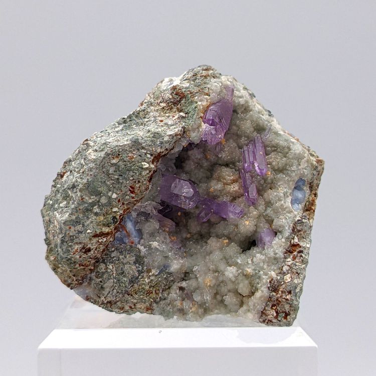 Seltener italienischer AMETHYST-ZEPTER auf GRÜNEM CHALCEDON (Neu (gemäss Beschreibung)) in ...