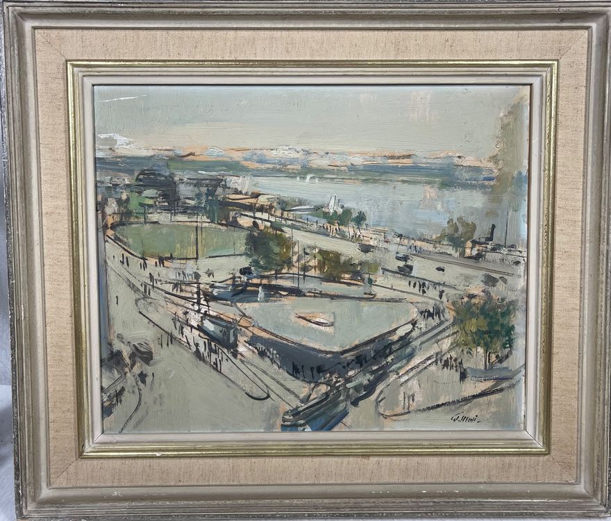 Walter Emil MÜLLER(1896-1983) grosses Gemälde Stadt Ansicht (Gebraucht) in Root für CHF 155 ...