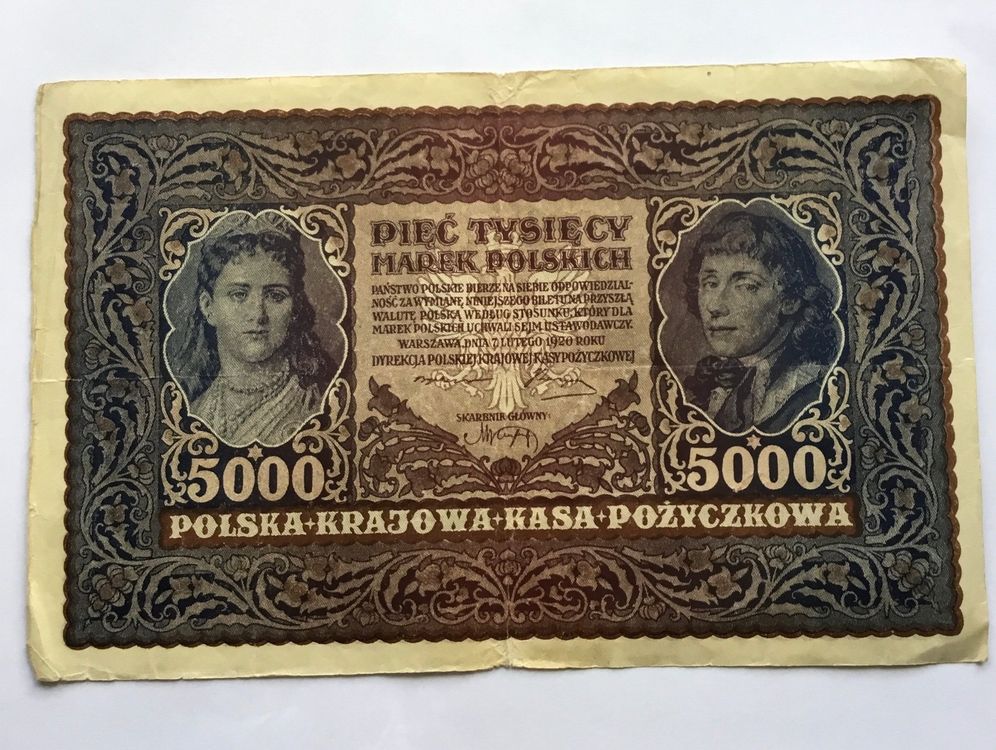 5000 Marek Polskich 1920 - Polen - Banknote (Gebraucht) in Schlieren ...
