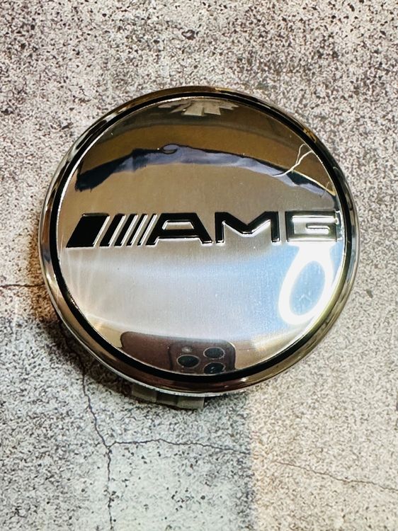Mercedes AMG Nabendeckel 75 mm Radnaben Nabenkappen Chrom (Neu und ...