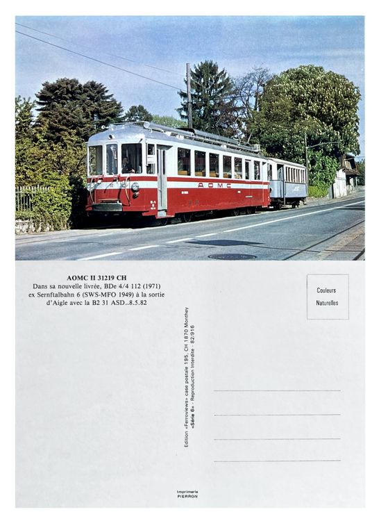 Aigle Ollon Bahn AOMC BDe 4/4 112 ex Sernftal + B2 ASD (Neu (gemäss ...