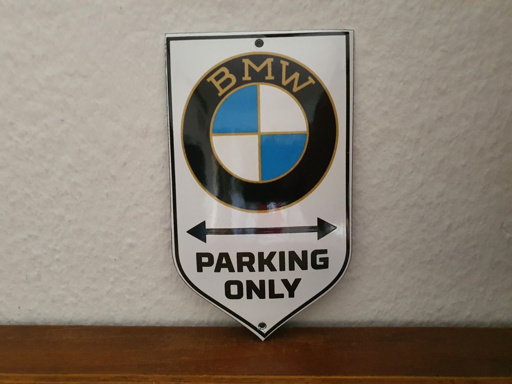 Emailschild BMW Parking Only Emaille Schild Reklame Retro | Kaufen auf ...