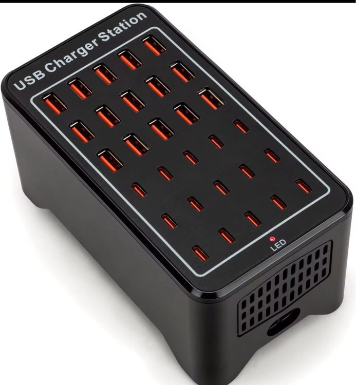 USB Ladestation, 30 Ports, 150W - Schnellladen für Alle! (Neu und ...