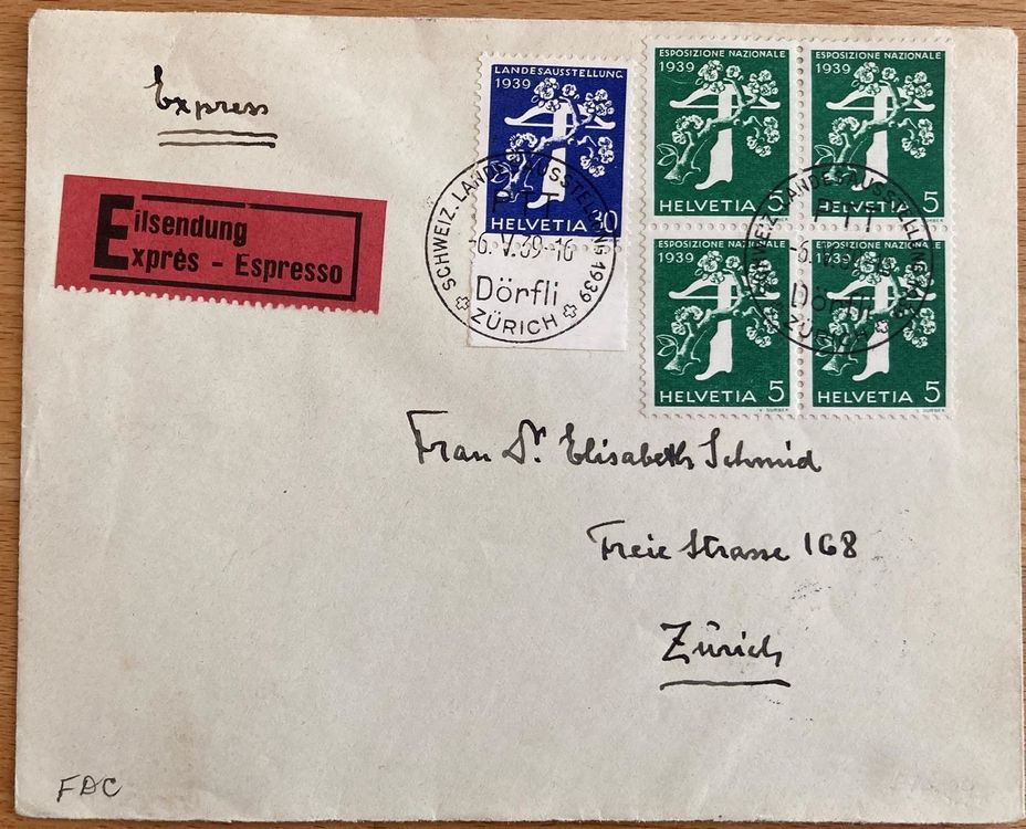 FDC Landi 1939 als Eilsendung mit Viererblock! (Gebraucht) in Flawil für CHF 5 – mit Lieferung ...