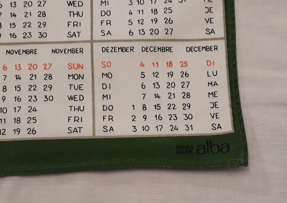 VINTAGE Kalender-Tuch ALBA 1977 Katzen 🐱 NEU! Abh./Versand (Gebraucht ...
