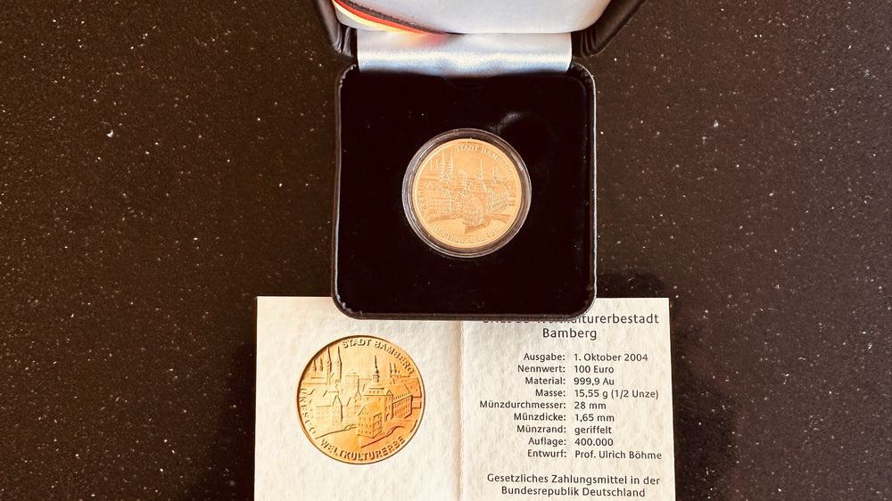 15 55 Gramm Goldm nze 100 Euro Bamberg 2004J 999 9 Reingold Neu Und