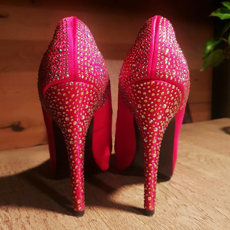 🐸 STEVE MADDEN PUMPS HIGHHEELS SWAROWSKI 13cm, 2.5 Plateau (Neu (gemäss ...