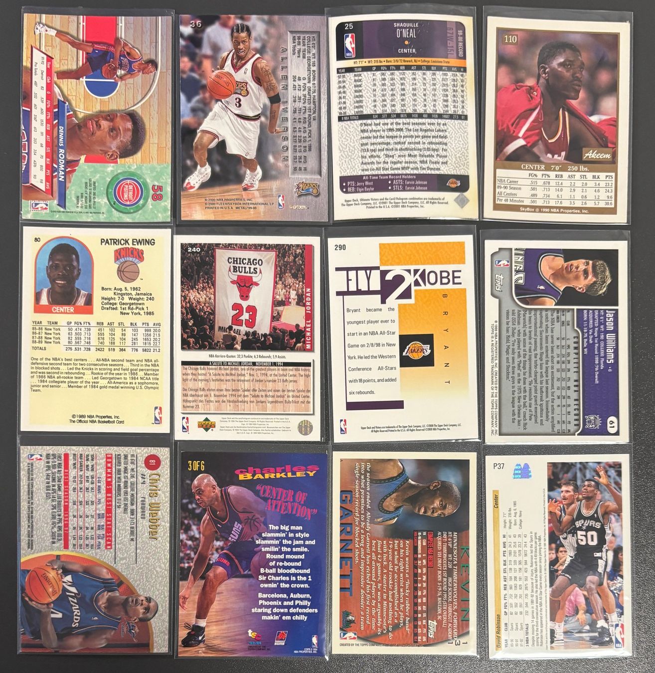 NBA 1990 Star Card Set mit Jordan Kobe Iverson Shaq Garnett (Neu ...