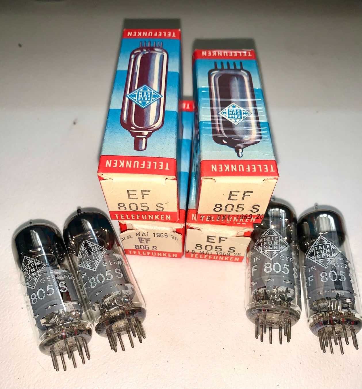 4 Röhren / Radioröhren EF805S (EF85), NOS, Telefunken (Neu (gemäss ...