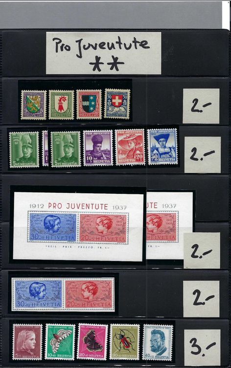 PRO JUVENTUTE KL. POSTEN ** AB1925, BLÖCKE, ZUSAMMENH. 1953 | Kaufen auf Ricardo