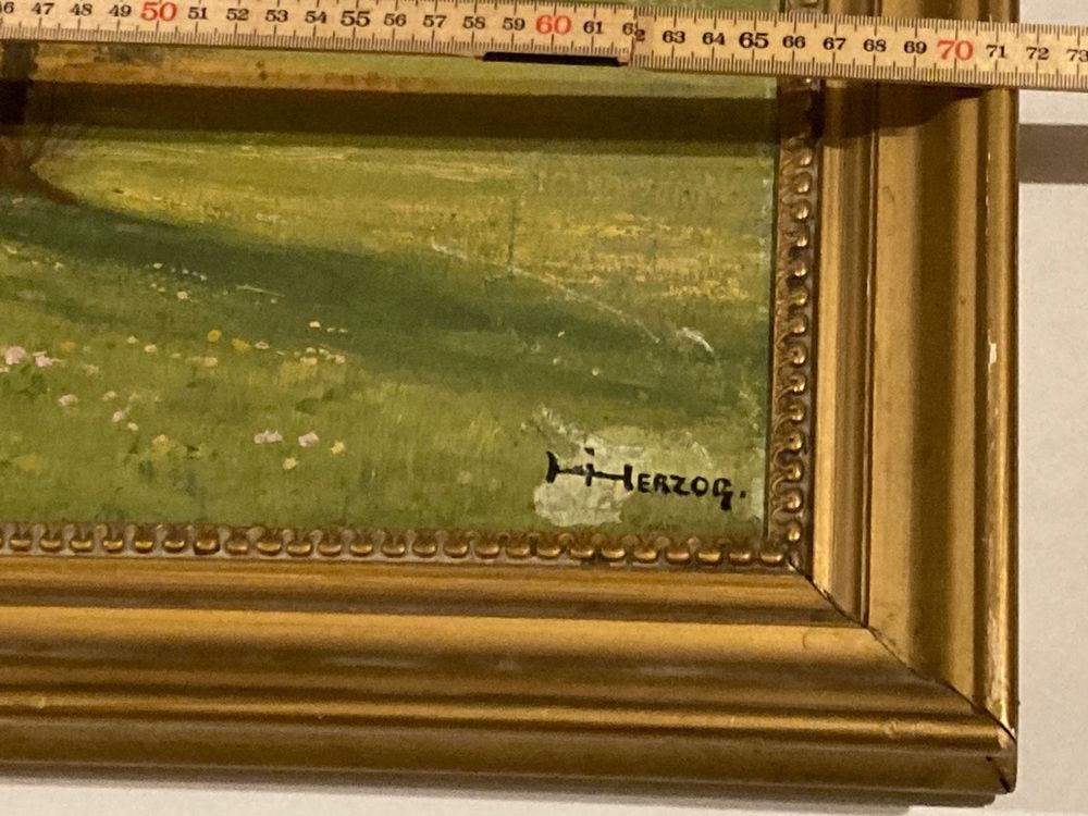 Jakob Herzog (1867-1959) Landschaftsgemälde mit Dorf, Bäume (Gebraucht) in Hirzel für CHF 200 ...