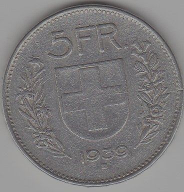 5 Franken 1939 Silber | Kaufen auf Ricardo